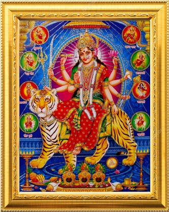 NDFRAME sherawali mata Durga Maa nav Durga photo Frame with Laminated9 ...