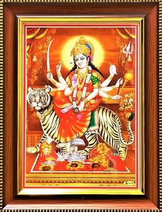 shreya arts frame wth glass Durga/Durgai/Durgai Devi/Durga Devi/Maa ...