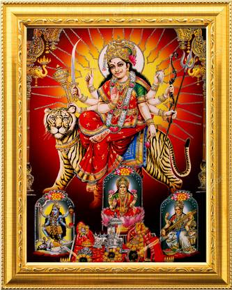 NDFRAME sherawali mata/DURGA MAA/ nav durga Photo Frame Laminated 9 ...