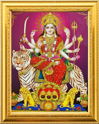 NDFRAME sherawali mata Durga Maa nav Durga photo Frame with Laminated9 ...