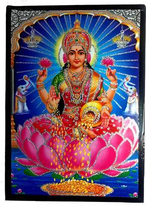 Deshkart MAHALAXMI MATA (5 INCH X 7 INCH) LAMINATED PHOTO WITH BACK ...