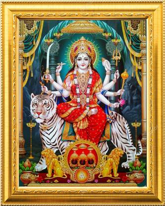 NDFRAME sherawali mata/DURGA MAA/ nav durga Photo Frame Laminated 9 ...