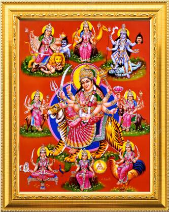 NDFRAME sherawali mata/DURGA MAA/ nav durga Photo Frame Laminated 9 ...