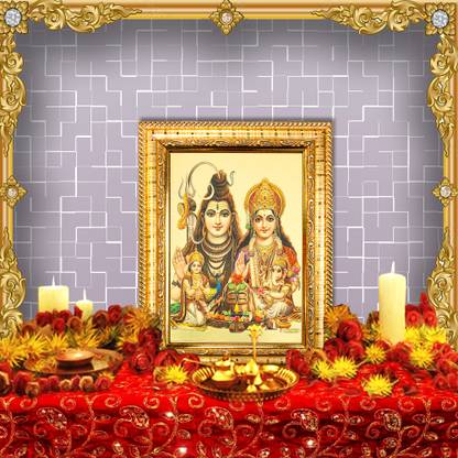 Hawai God Shankar Family Shiva parvati Photo Frame for Home Décor ...