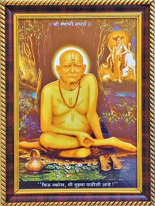 shreya arts frame wth glass Swami Samarth Photo Religious Frame Price ...