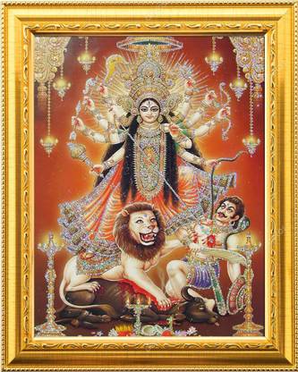 NDFRAME sherawali mata/DURGA MAA/ nav durga Photo Frame Laminated 9 ...