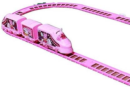 hinati Pepa Pig Pink Cartoon Train Set with Track of 11 Pcs - Pepa Pig ...