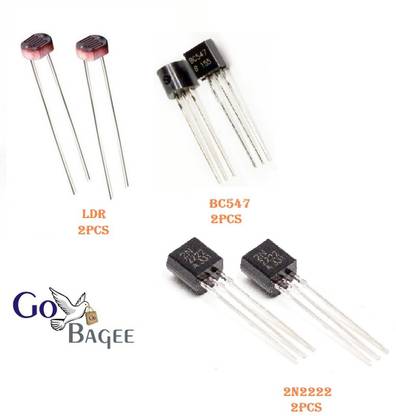 gobagee Combo of BC547,2N2222 Transistors & LDR Sensor 2 Each Fixed Resistor Price in India ...