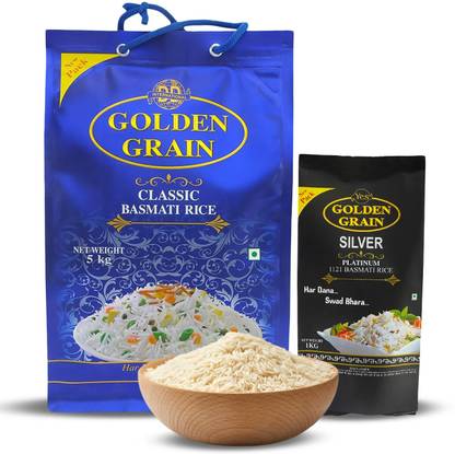 Golden Grain Classic 5Kg + Silver Platinum 1Kg Combo, Daily Cooking ...