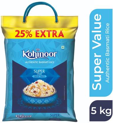 KOHINOOR Super Value Authentic Basmati Rice (Full Grain, Polished ...