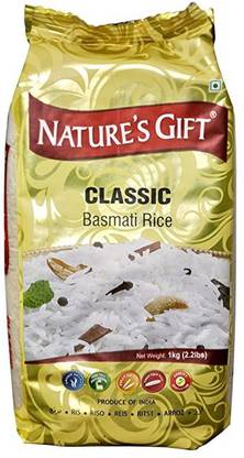 Natures's Gift Classic Basmati Rice - Packet of 1 Kg Basmati Rice (Full ...