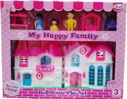 MIMY Happy Family Doll House Play Set Toys for Girls (Multicolor ...