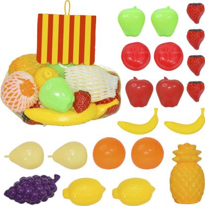WISHKEY Pretend Play Artificial Fruits Set for Kids, Educational ...