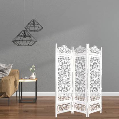 CRAFT HOMEDECOR Wooden Room Partition 3 Panel Solid Wood Decorative ...
