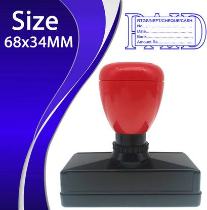 Rich Square Paid (RTGS/NEFT/CHEQUE/CASH) Self Ink Rubber Stamp Blue Ink ...
