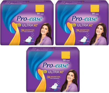 Pro-ease Go ULTRA XL+ 3X Absorption - 20+20+20 Pads Sanitary Pad | Buy ...