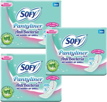 SOFY PANTYLINER Antibecteria 36+36+36N Pack of 3 Pantyliner | Buy Women ...