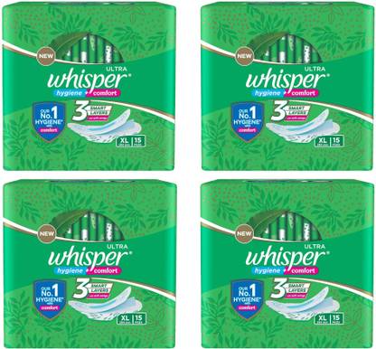 Whisper ultra hygiene+comfort pads (pack of 4 ) Sanitary Pad | Buy ...