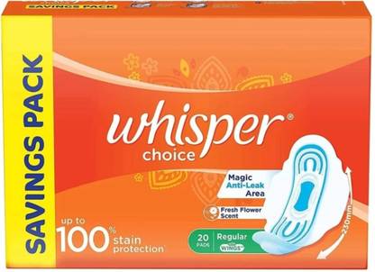Whisper Choice Sanitary Regular - 20 Sanitary Pads Sanitary Pad | Buy ...