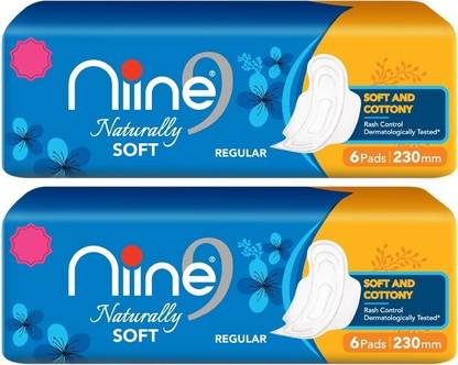 nine Naturally Soft Regular 230 mm - 6+6 Pads Sanitary Pad | Buy Women ...