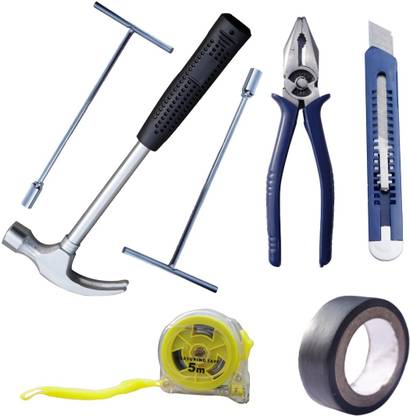 Jiya L444TOOL KIT- PILER I CLAW HAMMER I WIRE CUTTER I T SPANNER 8,10MM ...