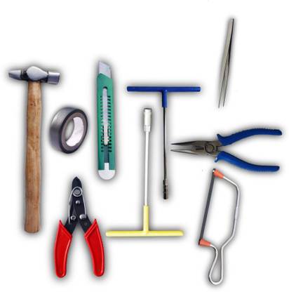 Jiya 0198 HAND TOOL KIT- 2Cutter I Hatodi I Tester I T SPANNER I HAMMER ...