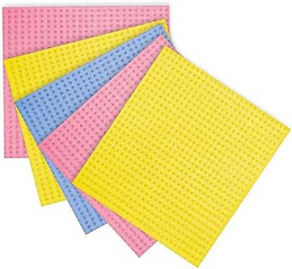 household hub Kitchen Sponge Wipes Scrub Sponge (Large, Pack of 5 ...