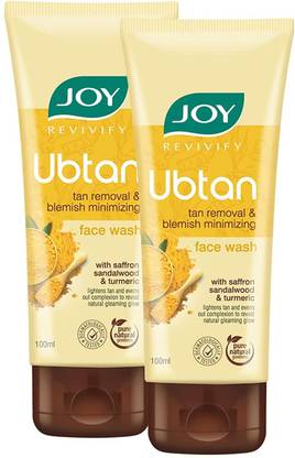 Joy Revivify Ubtan |Tan Removal and Blemish - Pack of 2X 100 ml Men & Women All Skin Types Face ...