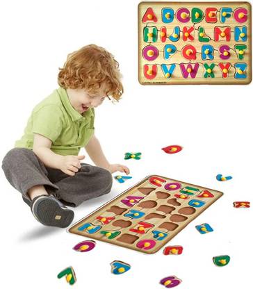 toiphy ABCD Puzzle Board/Learning Game Board/ABCD/Wooden Alphabetical ...