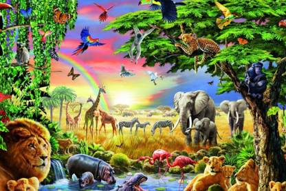 Wild Animals Poster - Forest Animals Poster - Jungle Animals Poster ...