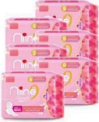 nine NATURALLY SOFT SANITARY PADS PINK PACK OF 36 FOR COLLEGE GIRLS LOW ...