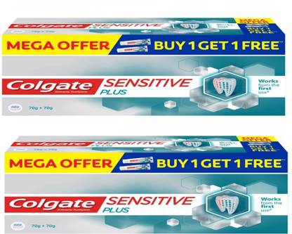 Colgate Sensitive Plus 70g+70g (MEGA OFFER BUY 1 GET 1 FREE) 4x70g Pack ...