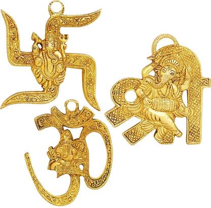 YANTRAGRAM Feng Shui Metal Swastik, Shree, Ohm Hanging Metal Ganesh Ji ...
