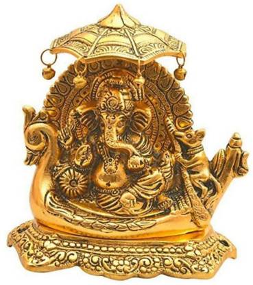 Chandra Art Collection Golden Finished Boat Naav Ganesh Statue ...