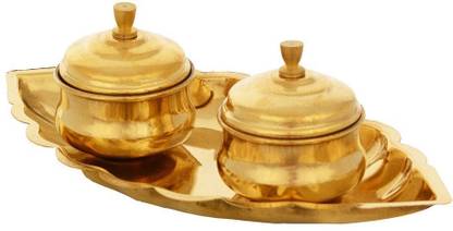 ALPHA Golden Metal kankavati, Kumkum Box for Gifting, Pooja, Thali ...