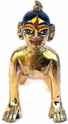 krishnagallery1 Original Brass Sitting Radha rani Statue Murti , Radha ...