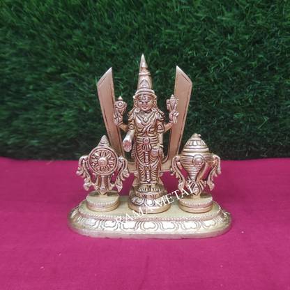 RAMA METAL BRASS VISHNU SANKH CHAKRA NAMAM STAND Decorative Showpiece ...