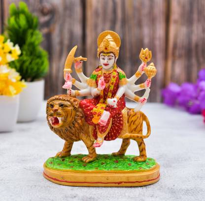 Archna Handicrafts Polyresin Maa Durga Devi Idol Statue Sherawali MATA ...