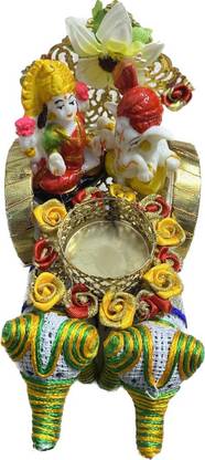 CROWN NIMREET Latest Laxmi Ganesh Hathi Rath With tea light candle ...
