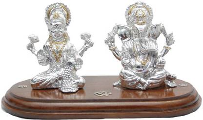 RATAN BAZAAR Laxmi ganesh idol [murti] in pure silver Decorative ...
