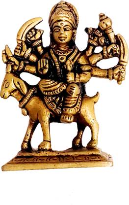 Kapil Steel meldi devi/ bakri mata / bakri durga / goat devi brass idol ...