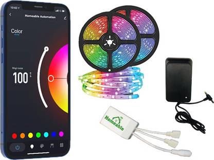 Homeable Smart WiFi RGB Strip light with Smart WiFi Controller, LED ...