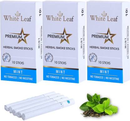 White Leaf Herbal Mint Cigarettes Flavoured King Size Herbal Smoke ...