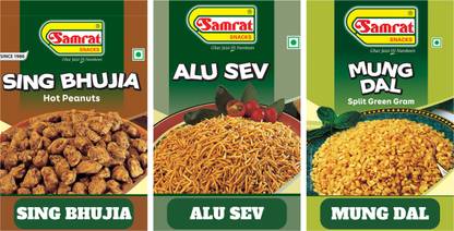SAMRAT |Combo Pack of 3|SING BHUJIA (Peanuts)|ALU SEV (Bhujia)|MUNG DAL ...