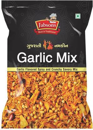 Jabsons Gujarati Namkeen Garlic Mix| Crispy Garlic Mix | Namkeen ...