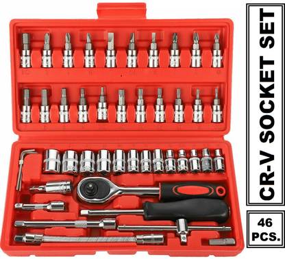 Corslet Socket Set Tools 46 in 1 Bit Socket Wrench Tool Kit Goti Set ...