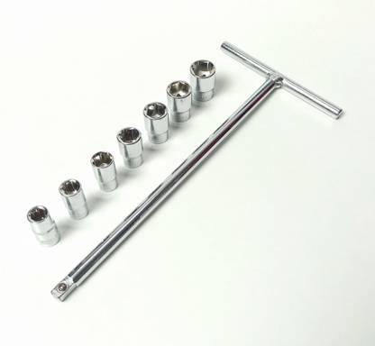 TOM 1/4" Drive T-7 T-Handle Socket Set with (7, 8, 9, 10, 11, 12, 13 mm ...