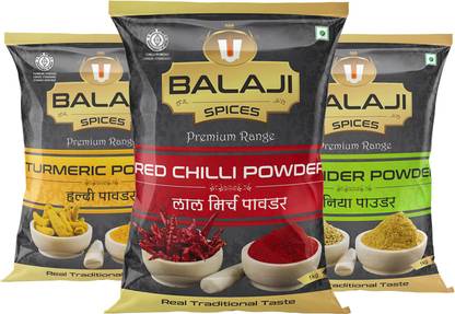 Balaji Powder Spices Combo Pack of 3 ( Chilli 500g + Turmeric 500g ...