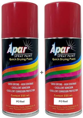apar Spray Paint | PO Red 225ml (Pack of 2) PO RED Spray Paint 225 ml ...