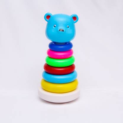 Kidsbuddy Blue Teddy Stacking Rings Toy - Blue Teddy Stacking Rings Toy ...